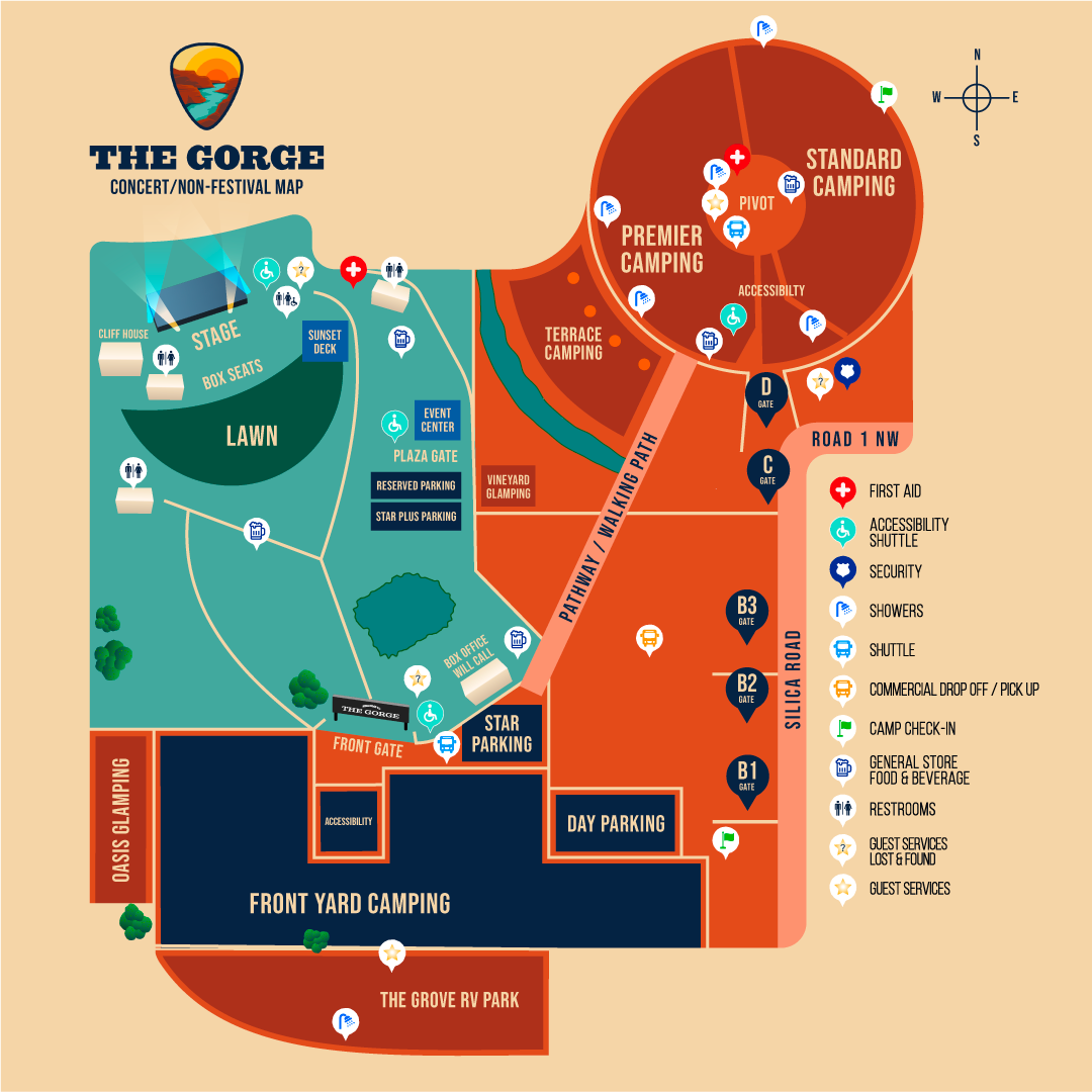 Visiting Gorge Amphitheatre: Parking, Amenities, Frequently Asked Questions